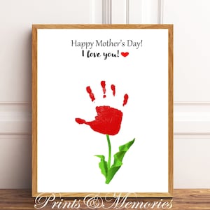 Happy Mother's Day, Flower Handprint, DIY, Mother's Day Kid Craft ...