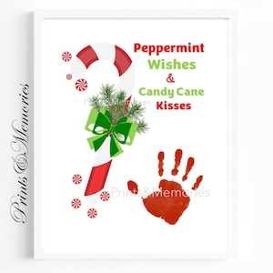Christmas Handprint Art: Peppermint Candy Cane Craft (digital Download ...