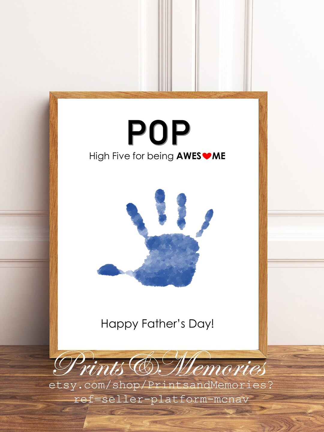 Father's Day Gift for Pop/pops, High Five for Being Awesome, Handprint ...