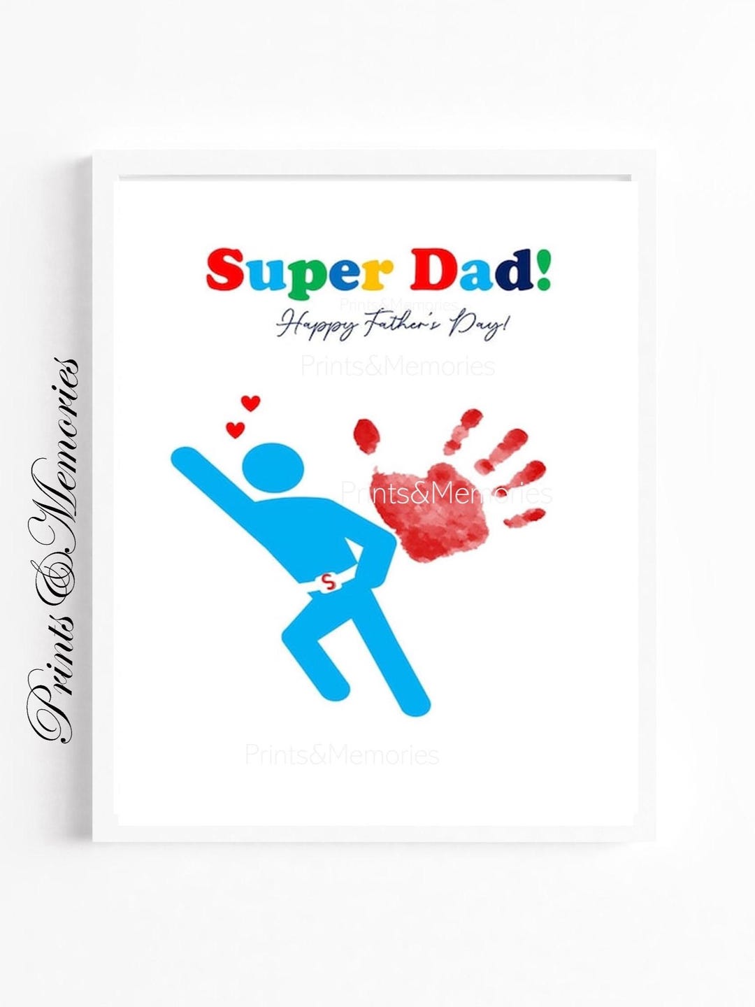 Father's Day Craft for Dad, Super Dad Handprint Art, Preschool Activity ...