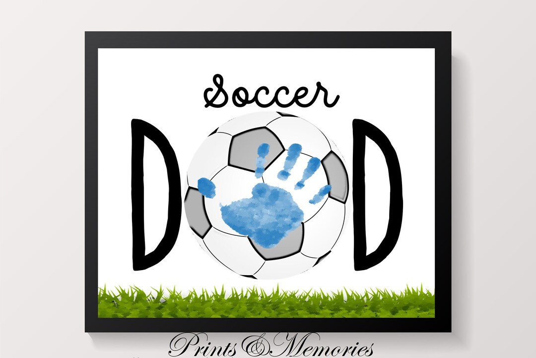 Sports Dad Handprint Art, Soccer Handprint Template, Printable Gift DIY ...