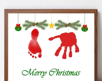 Christmas Hand and Footprint Art Instant Download You - Etsy