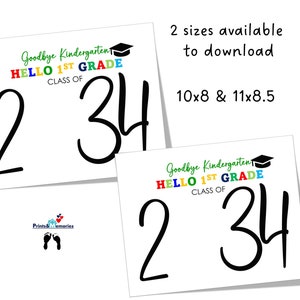 Goodbye Kindergarten Hello 1st Grade Graduation Handprint | Etsy