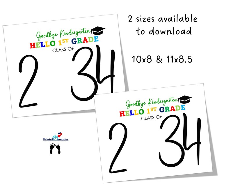 Goodbye Kindergarten Hello 1st Grade Graduation Handprint | Etsy