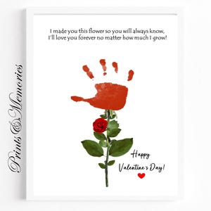 Valentines Handprint Poem, Roses Handprint, Valentine's Day Craft for ...