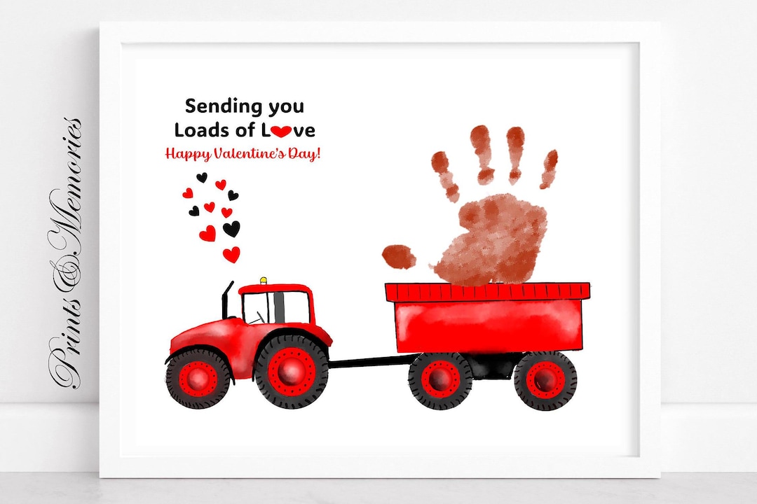 Valentine's Day Handprint Art: Tractor Craft for Kids (digital Download ...