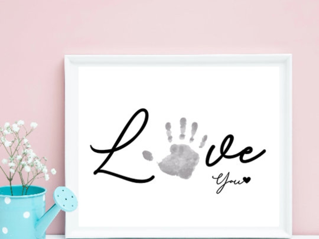 Love Handprint Art, Baby Toddler Kid Keepsake, DIY Card, Printable ...