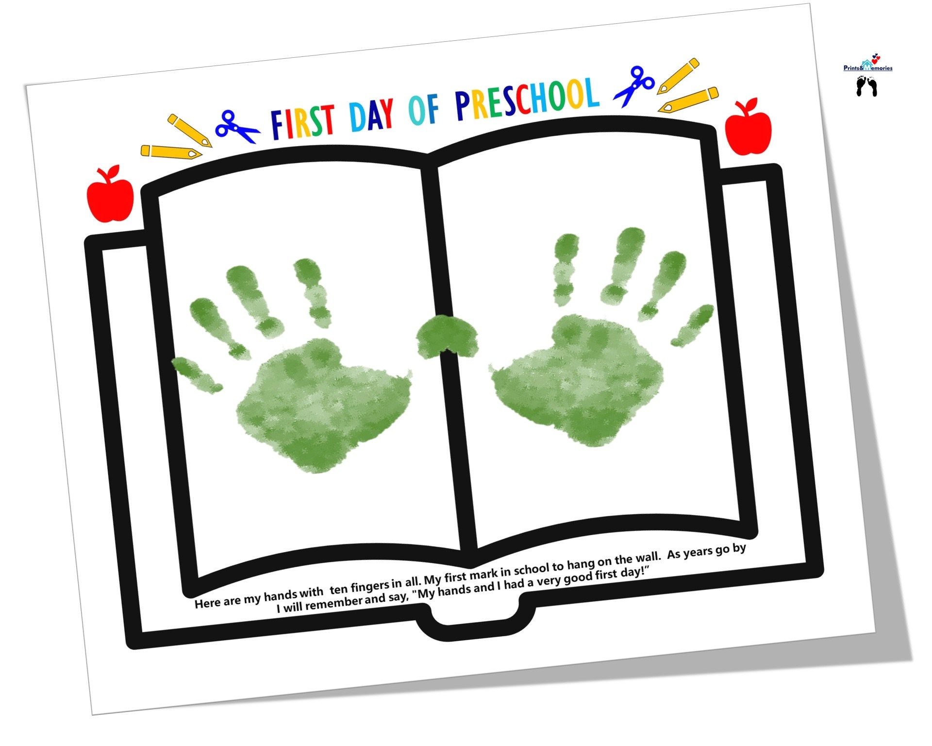 First Day of Preschool Handprint Art Poem Preschool Craft for - Etsy