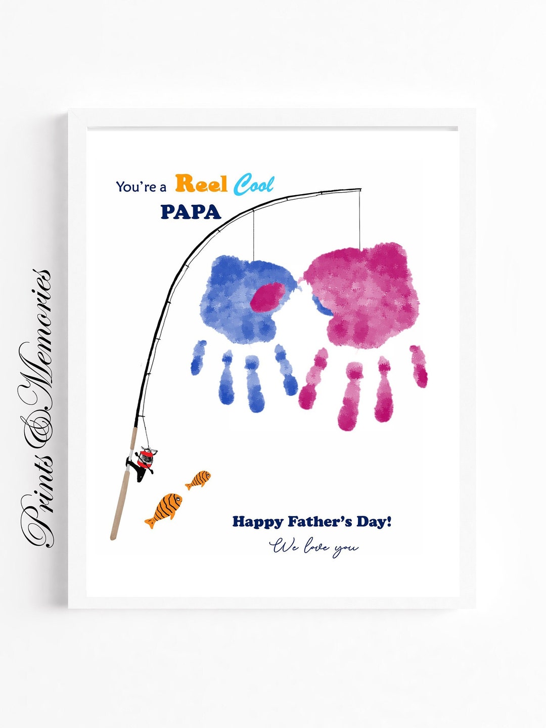 You're a Reel Cool Papa Handprint Art, Fishing Handprint Craft ...
