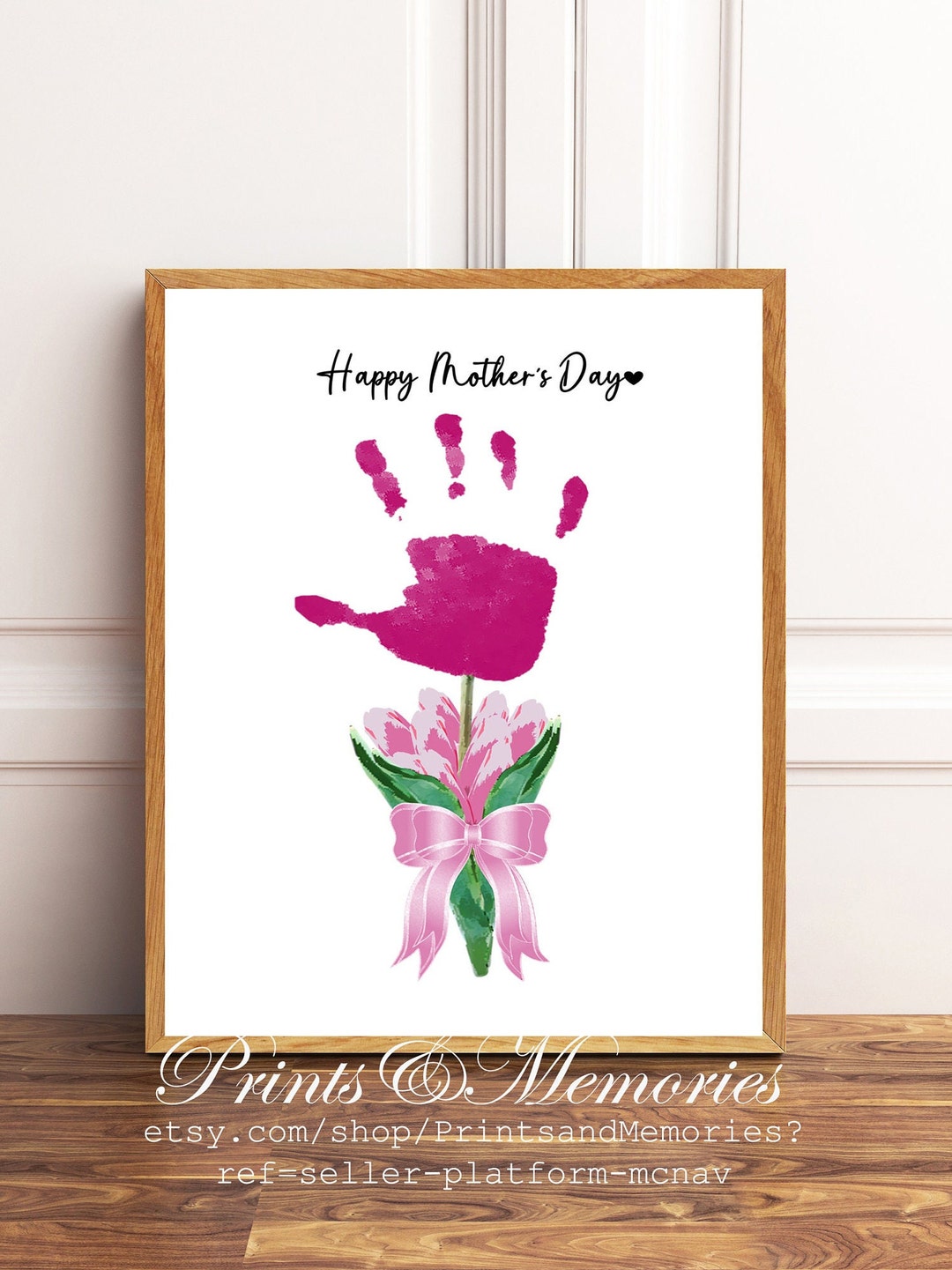 Mother's Day Gift for Mom, Flower Handprint, Handprint Craft, Baby ...