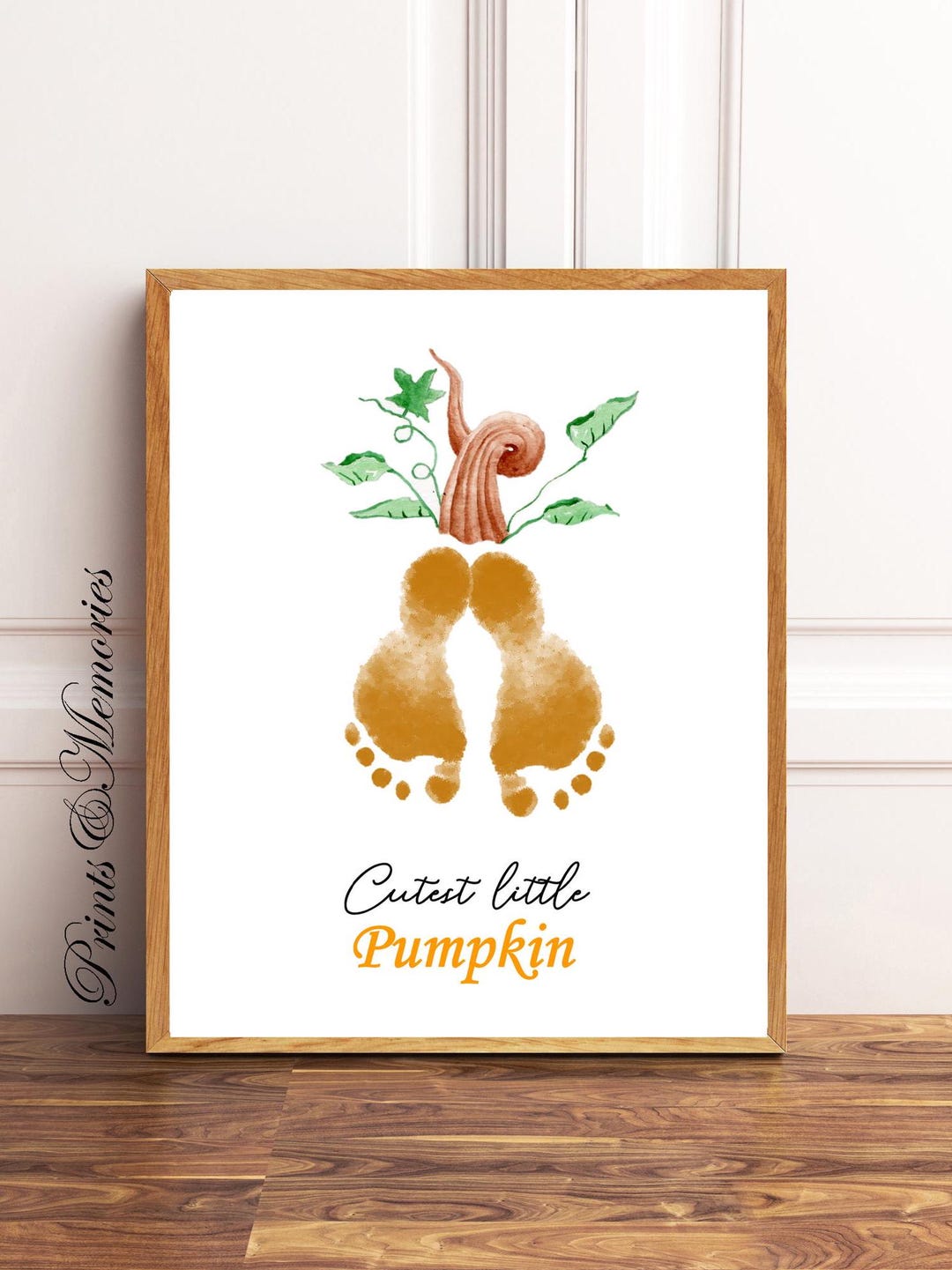 Pumpkin Footprint Art, Cutest Little Pumpkin, Baby Footprint Handprint ...