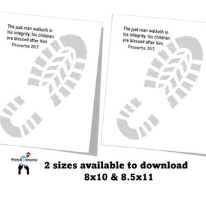 Proverbs 20: 7, Father's Day Gift for Dad, Scripture Printable Father's ...