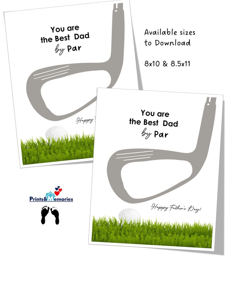 Best Dad/grandpa by Par Golf Club Footprint Art Father's | Etsy