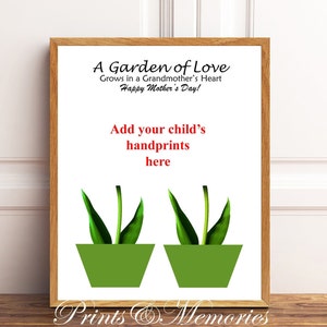 A Garden of Love Grows in a Grandmother's Heart, Flower Handprint Art ...