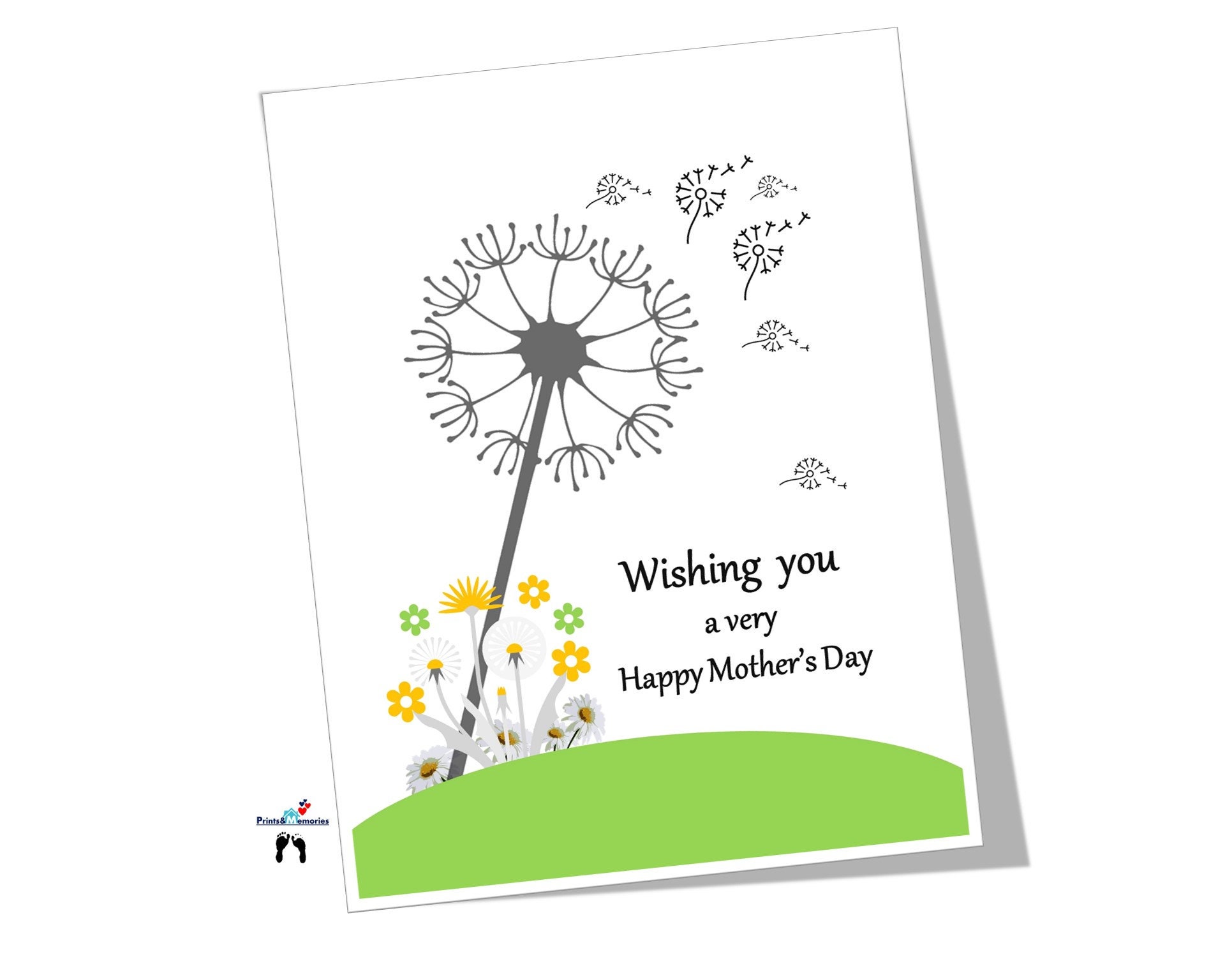 Dandelion Fingerprint Art Craft Mother's Day Ink Pad - Etsy