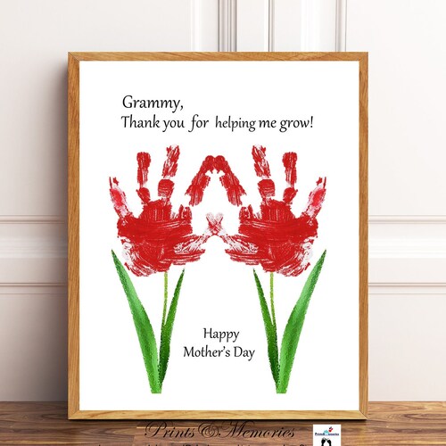 Thank You for Helping Me Grow Handprint Craft Art 1 Flower - Etsy
