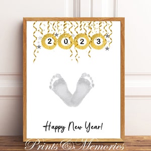 Happy New Year 2024, New Year Craft, Handprint Art, DIY Art Card. - Etsy