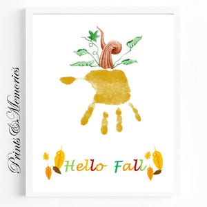Hello Fall , Autumn Handprint Art, Pumpkin Craft, Preschool, Daycare ...