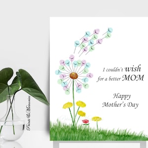 Mother's Day Craft for Kids, Dandelion Fingerprint Art, Mom Gift, I/we ...