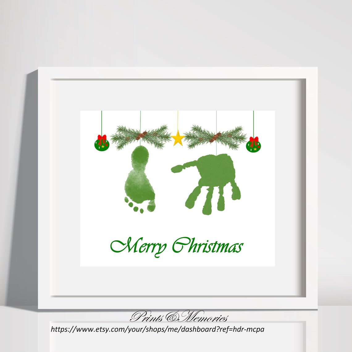 Merry Christmas Handprint Art: DIY Ornament Keepsake (digital File) - Etsy