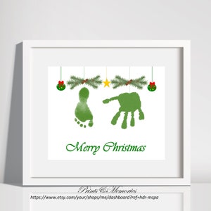 Merry Christmas Handprint Art: DIY Ornament Keepsake (digital File) - Etsy