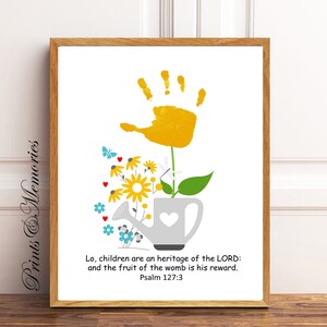 Mother's Day Handprint Art, Psalm 127:3, Christian Wall Art, Scripture ...