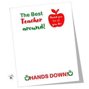 The Best Teacher Around Hands Down, Teacher Appreciation Gift, Best ...