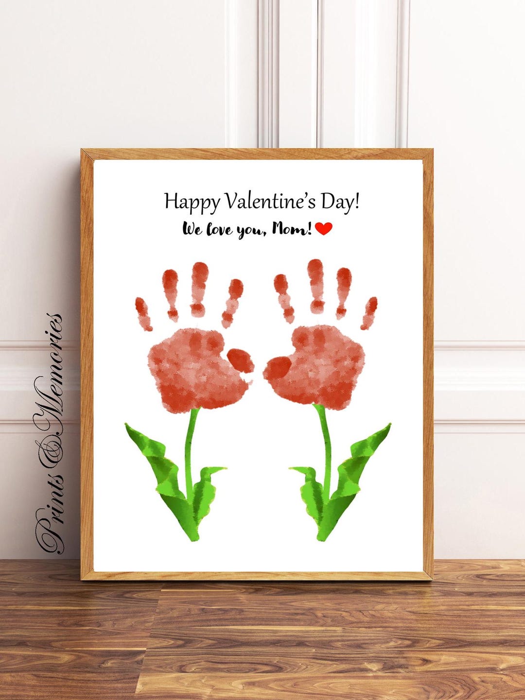 Valentine's Day Craft DIY, Flower Handprint Craft, Toddler Handprint ...
