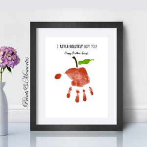 I Apple-solutely Love You Handprint Art, Apple Handprint Craft, Gift ...