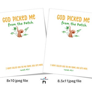 Fall, Thanksgiving Craft, God Picked Me From the Patch, Pumpkin ...