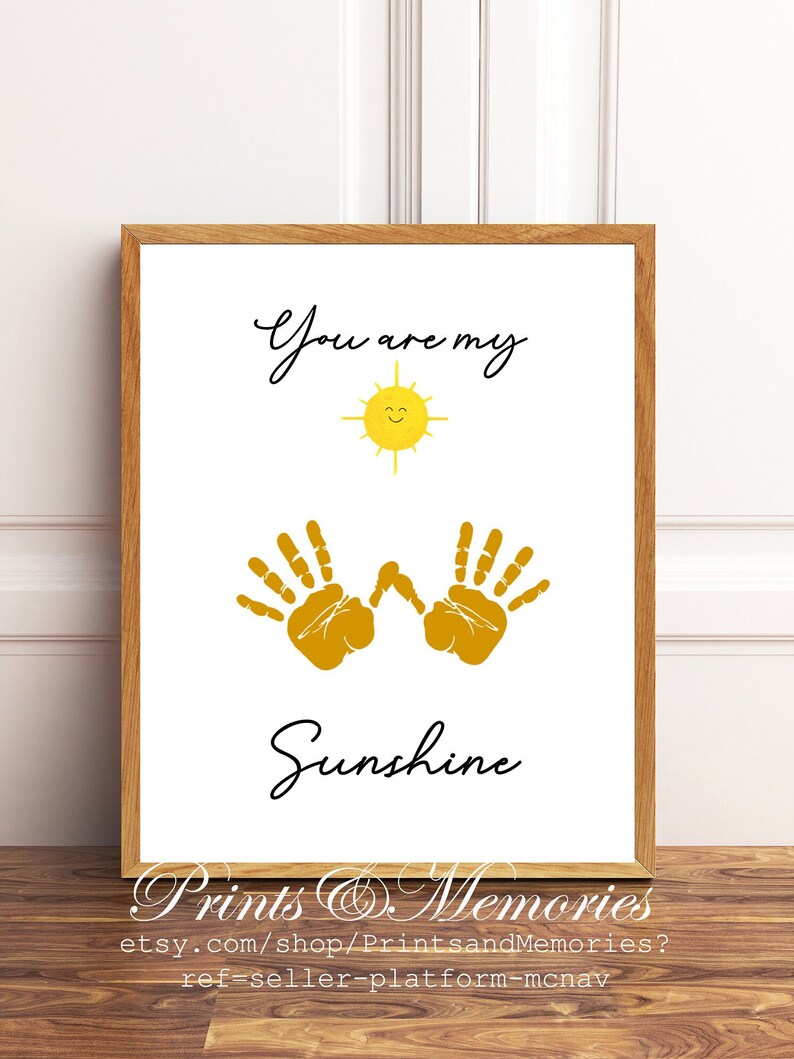 You Are My Sunshine Handprint Footprint Art Baby Keepsake - Etsy