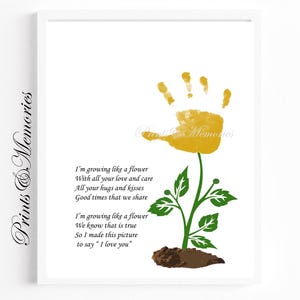 I'm Growing Like a Flower, Handprint Art, Baby Toddler Kid Craft ...