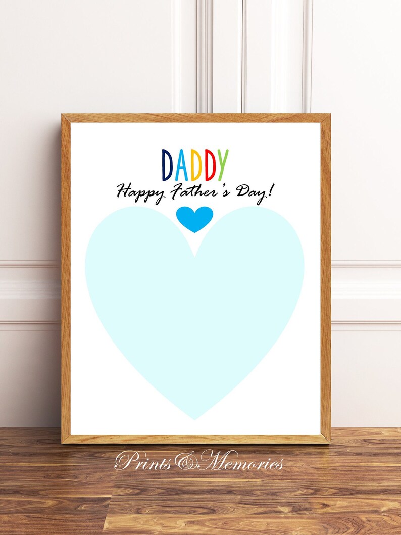 Daddy Father's Day Gift for Dad Heart Handprint - Etsy