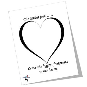 Baby Footprint Heart Art: DIY Keepsake Card (digital Download 8x10, 8 ...