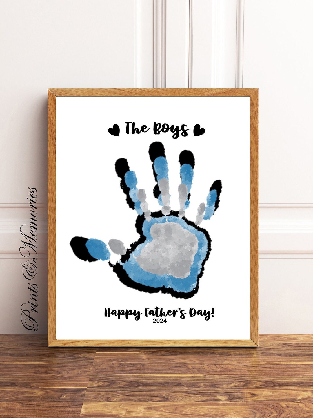 Father's Day Handprint Art, Boys Gift for Dad, Boy Dad, Handprint Art ...