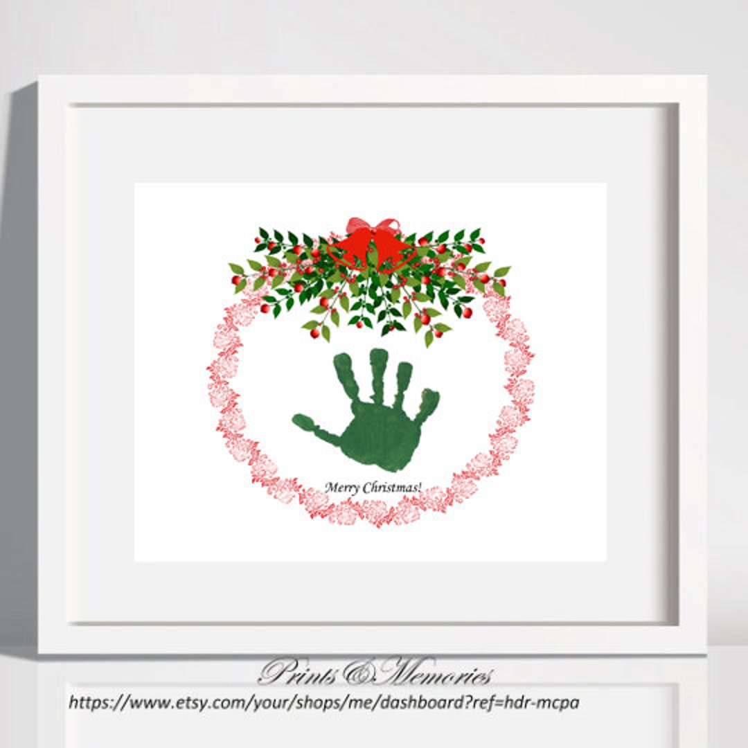Christmas Wreath, Handprint/footprint Art, Baby/toddler Handprint and ...