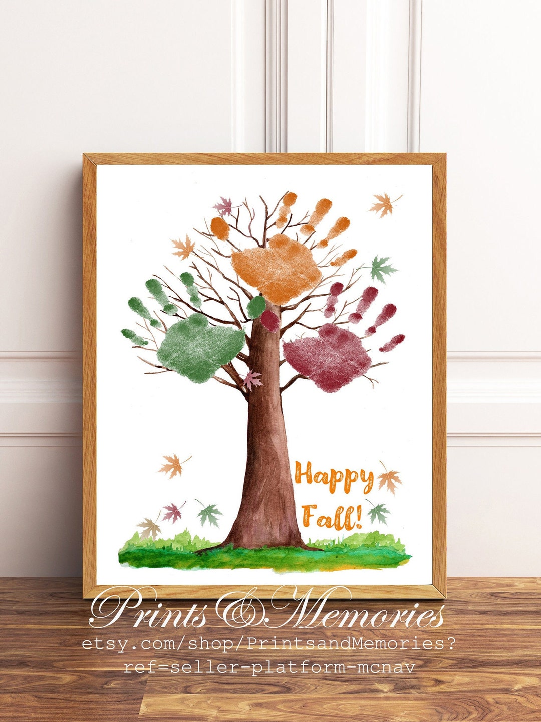Water Color Tree Handprint /fingerprint Art , Fall Craft, Baby, Toddler ...
