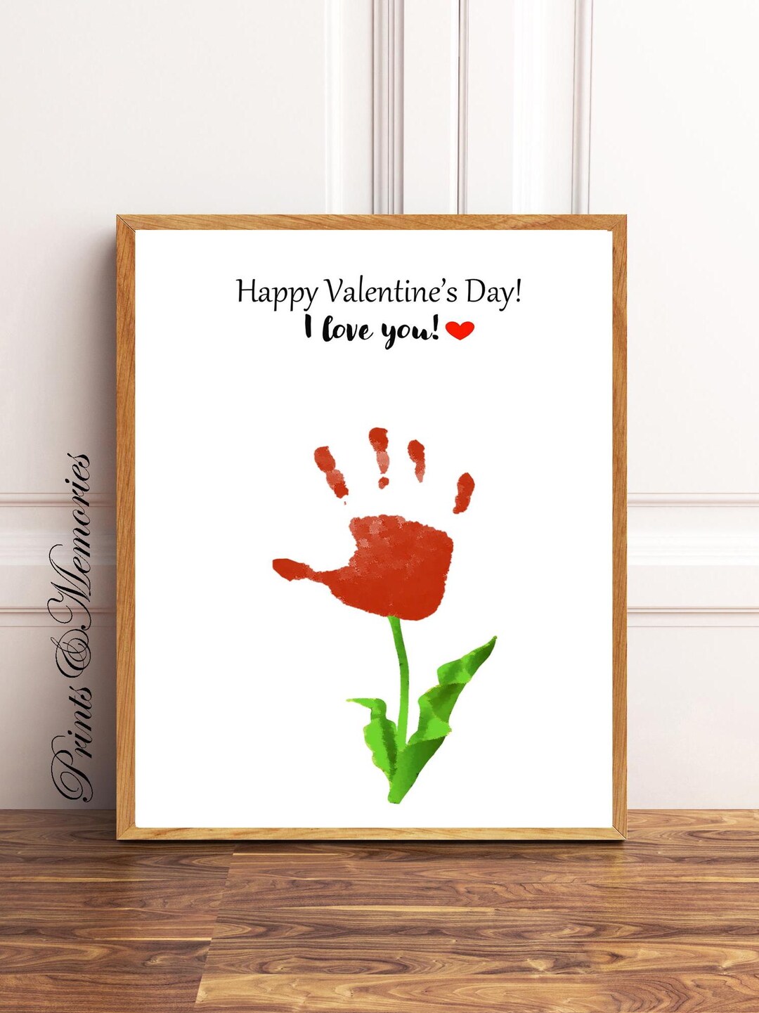 Valentine's Day Craft DIY, Flower Handprint Craft, Toddler Handprint ...