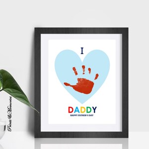 I Love, Daddy Handprint Art, Father's Day Gift for Dad, DIY Art Card ...