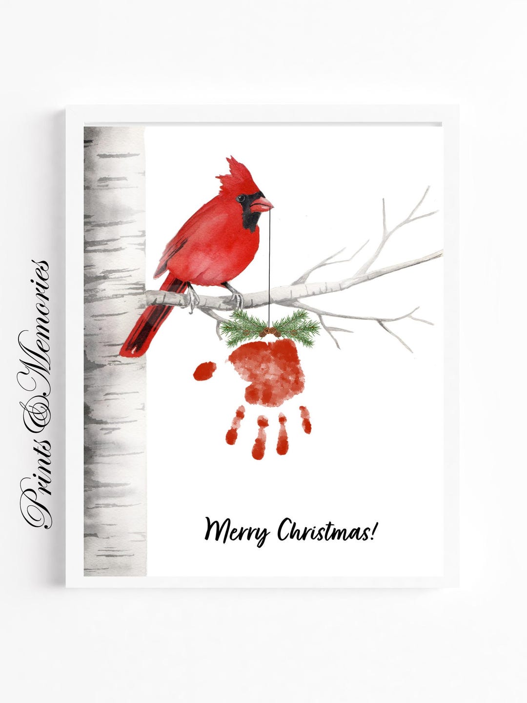 Christmas Craft for Kids, Red Cardinal Art Craft, Handprint Art ...