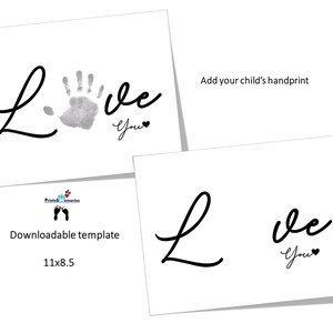 Love Handprint Art, Baby Toddler Kid Keepsake, DIY Card, Printable ...