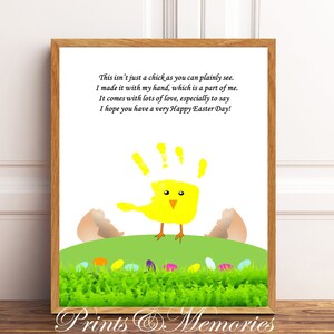 Easter Craft for Kids, Baby Chick Handprint Art, Easter Handprint ...