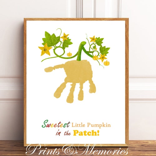 Fall Handprint Craft Pumpkin Handprint Craft Toddler Fall - Etsy