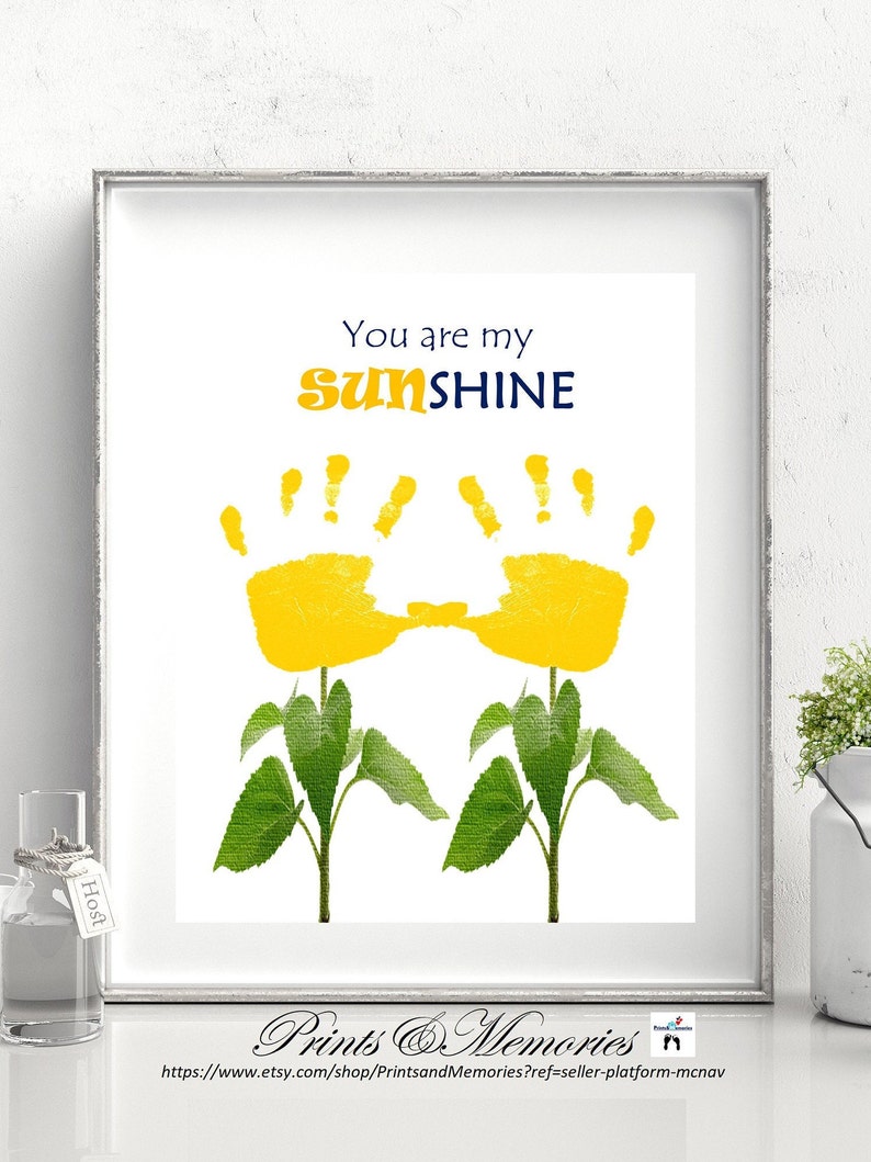 Sunflower Handprint Art You Are My Sunshine Printable - Etsy