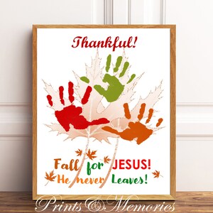 Thankful Flower Handprint, Thanksgiving Craft for Kids, Gift for ...