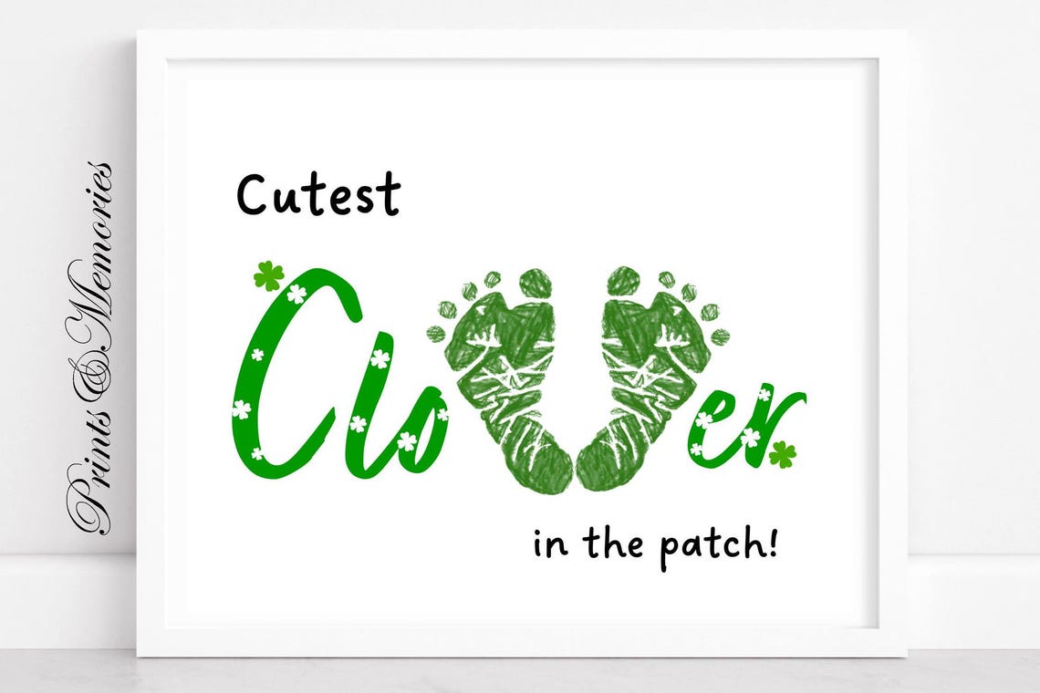 Clover Footprint Art: St. Patrick's Day Keepsake (printable) - Etsy
