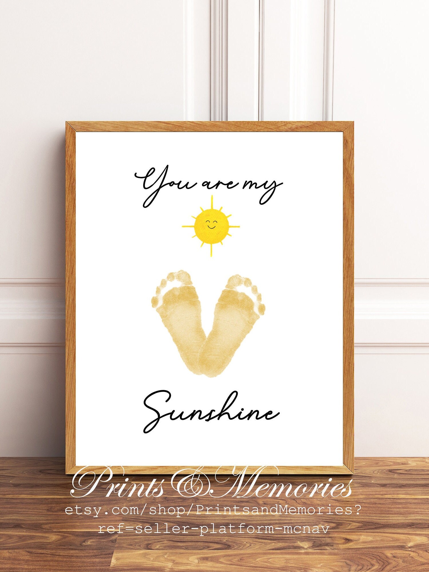 You Are My Sunshine Handprint Footprint Art Baby Keepsake - Etsy