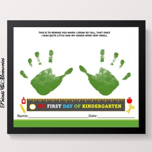 First Day of Kindergarten, Handprint Art, First Day of School ...