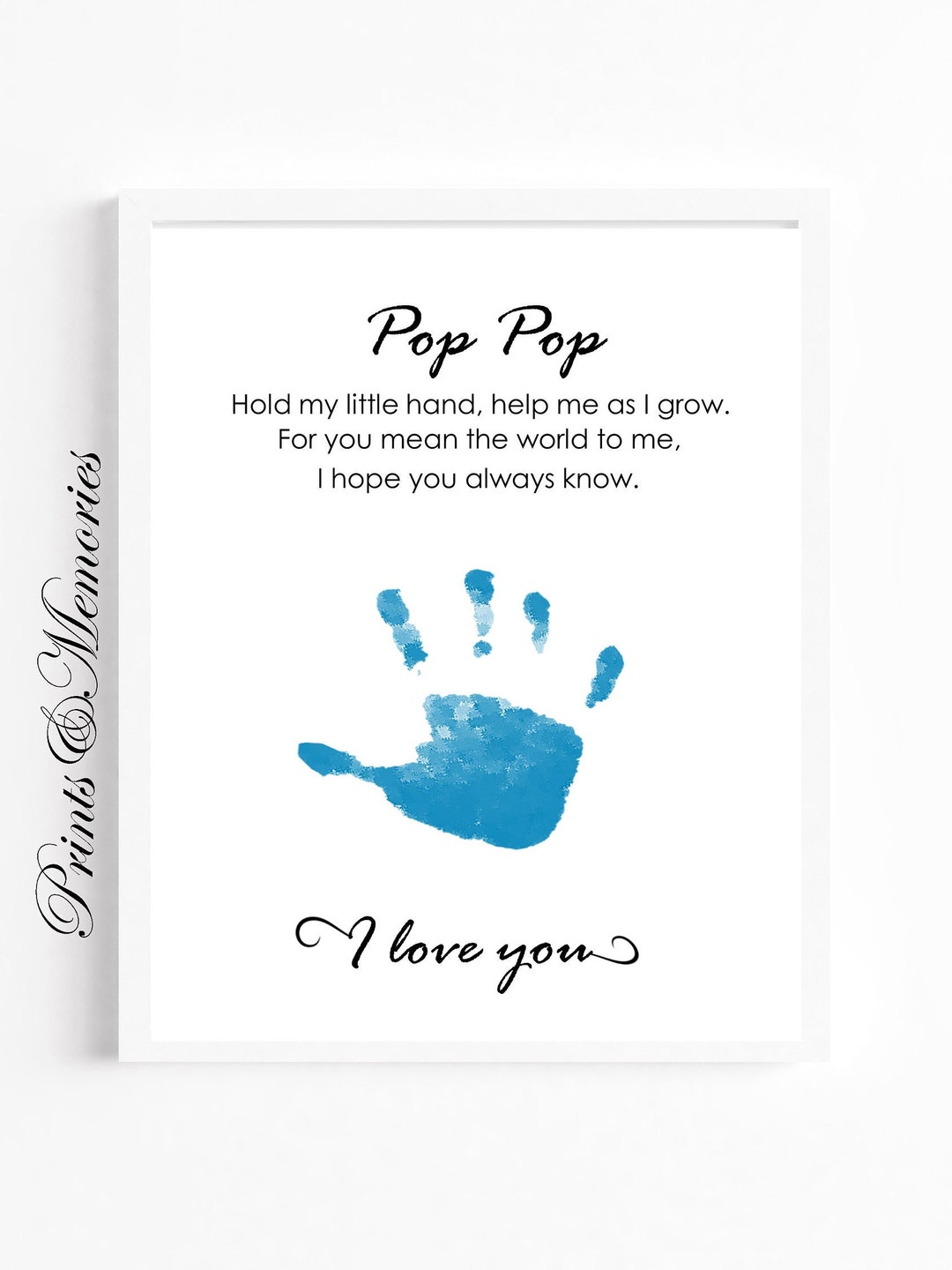 Gift for Pop Pop/pops, Hold My Little Hand Poem, Handprint Art Keepsake ...