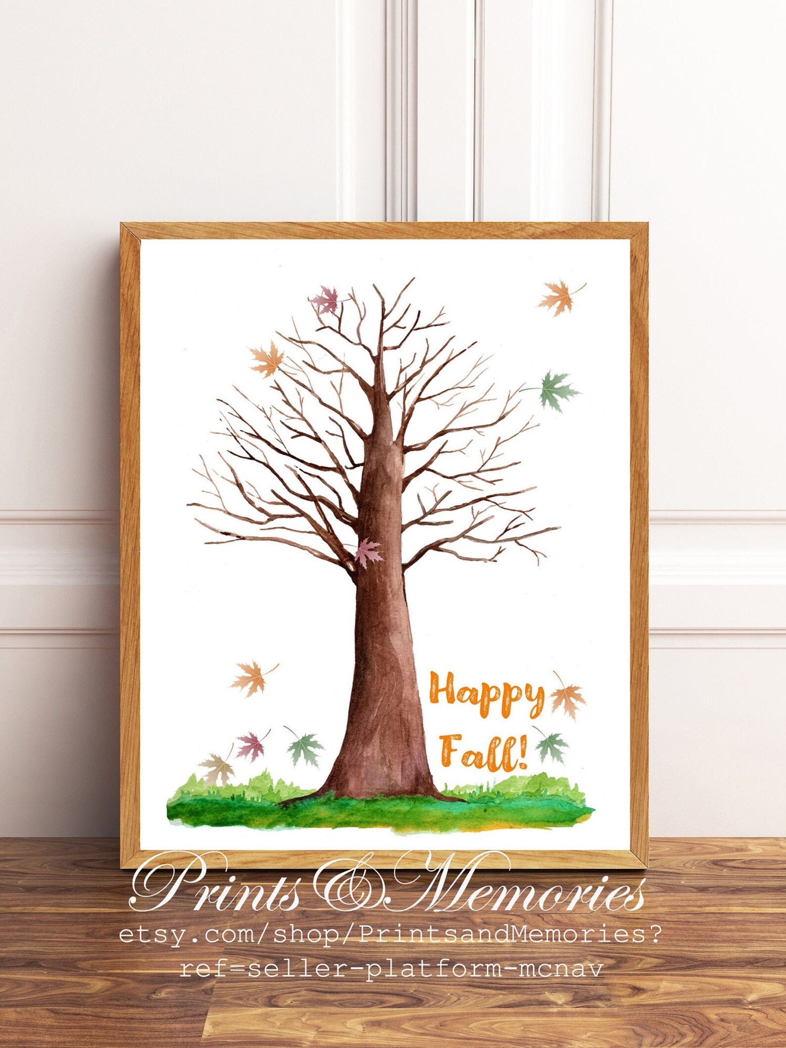 Water Color Tree Handprint /fingerprint Art Fall Craft | Etsy